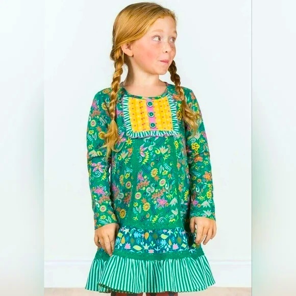 Matilda Jane | Dresses | Girls Matilda Jane Fall Green Floral Dress ...